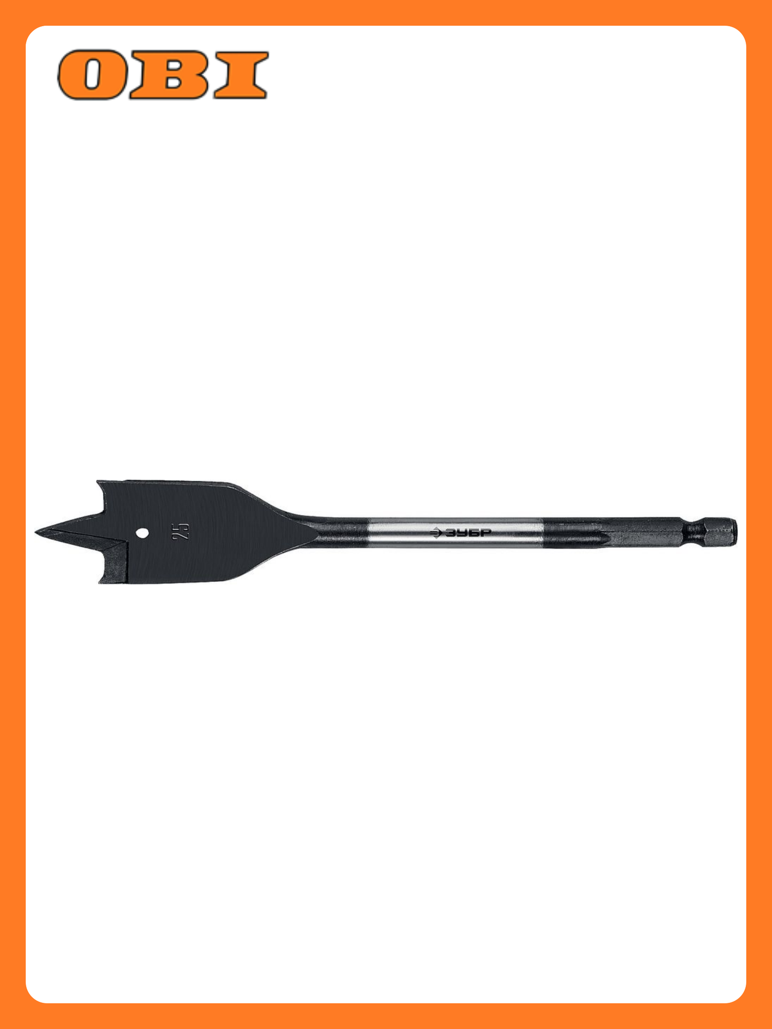 Сверло по дереву ЗУБР перьевое 25x152 мм