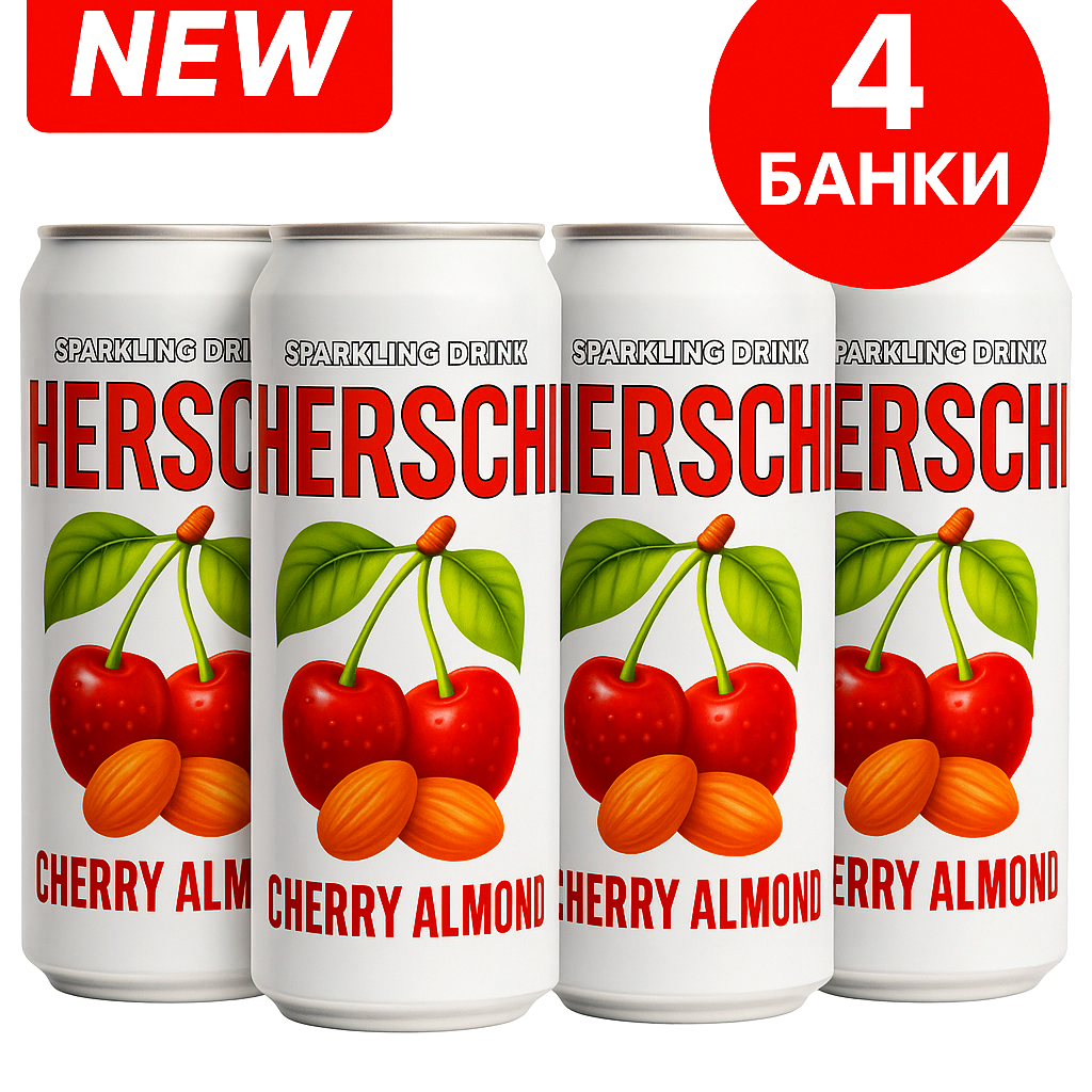 Напиток газированный HERSCHI со вкусом Вишни и Миндаля, 4шт*450мл
