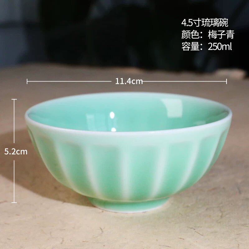 Керамическая миска для риса Oujiang Longquan Celadon, одиночная, 4.5inch шт, в китайском стиле, для еды, супа