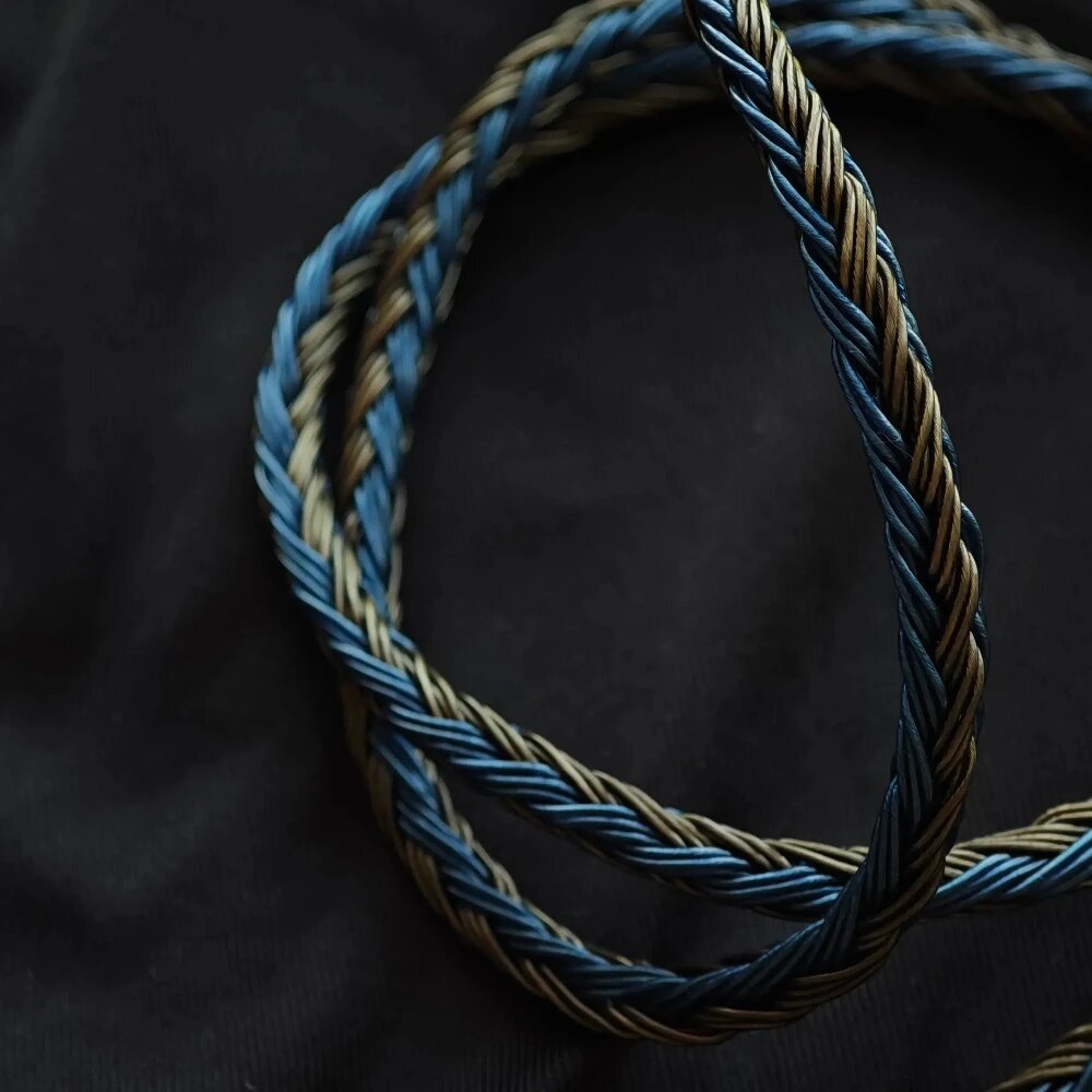 KZ 24-жильный OCC посеребренный кабель для наушников blue-grey-3.5mm