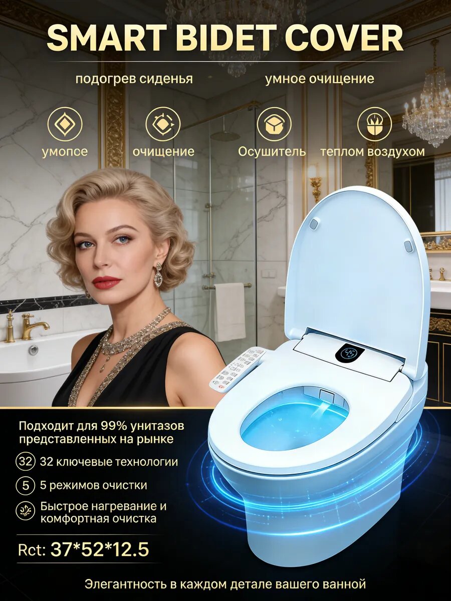 Умная крышка биде для унитаза