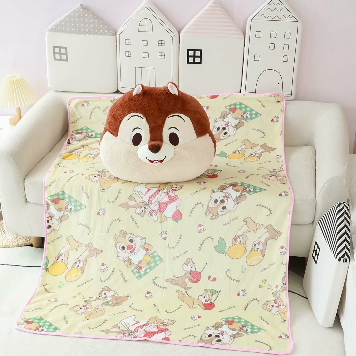 Плед с мультяшными персонажами, плюшевый плед для сна, плед для дивана, утепленный плед, плед для кондиционера, портативный дорожный плед, чехол для автомобиля.