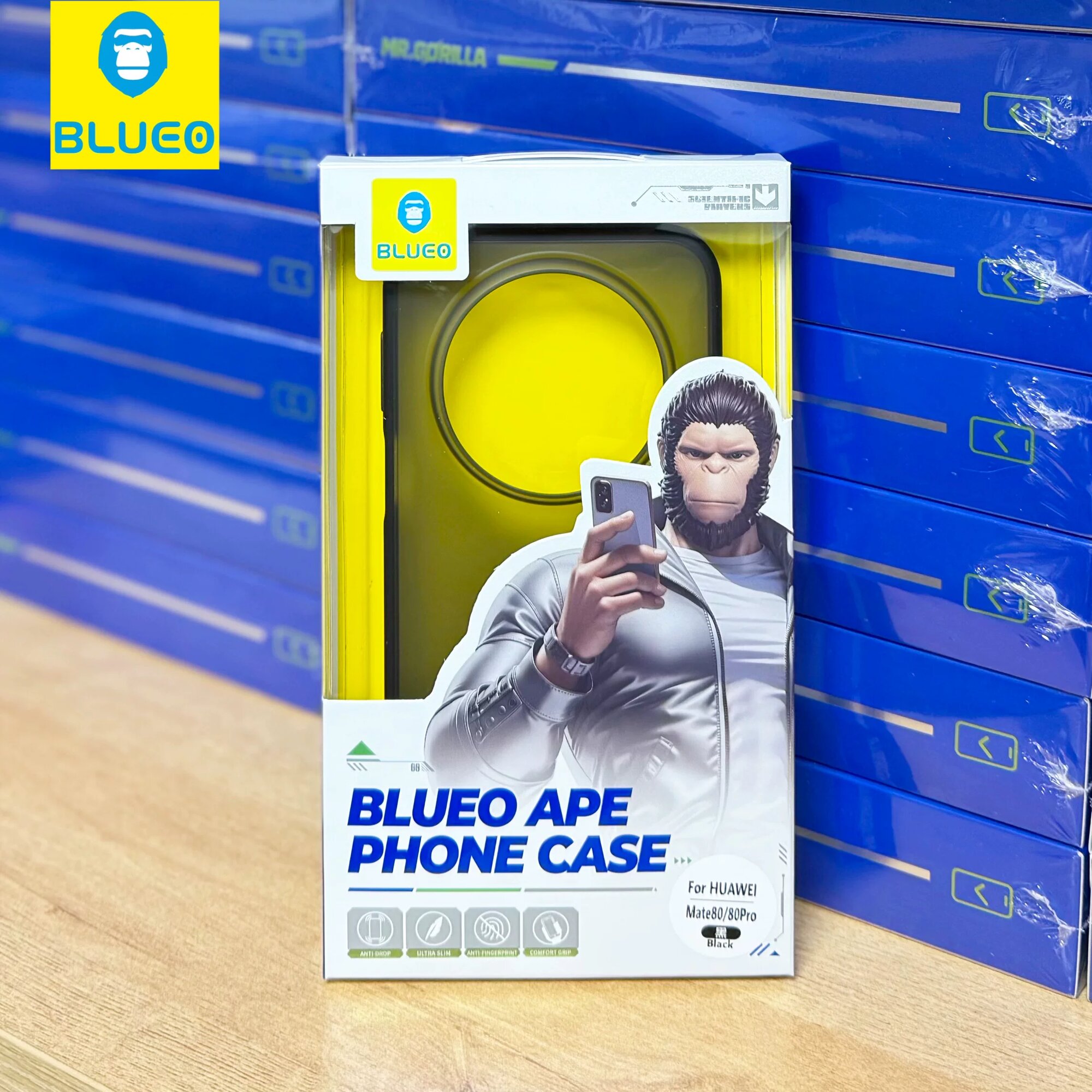 Чехол Blue Monkey с матовой поверхностью для Huawei Mate80 Pro — черный, полная защита от ударов