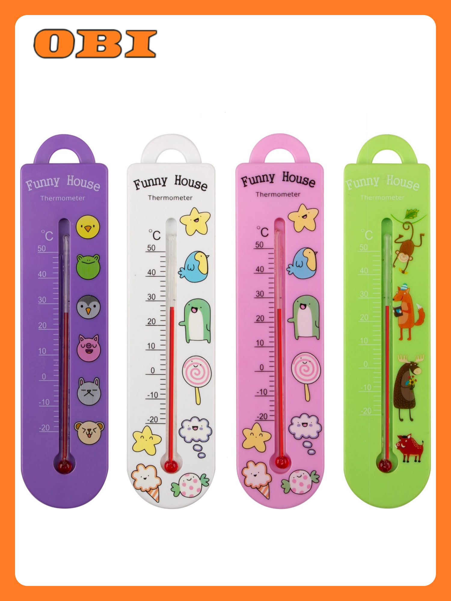 Термометр Garden Show Funny House, настенный, пластик, бесцветный, от -20 до +50 °C