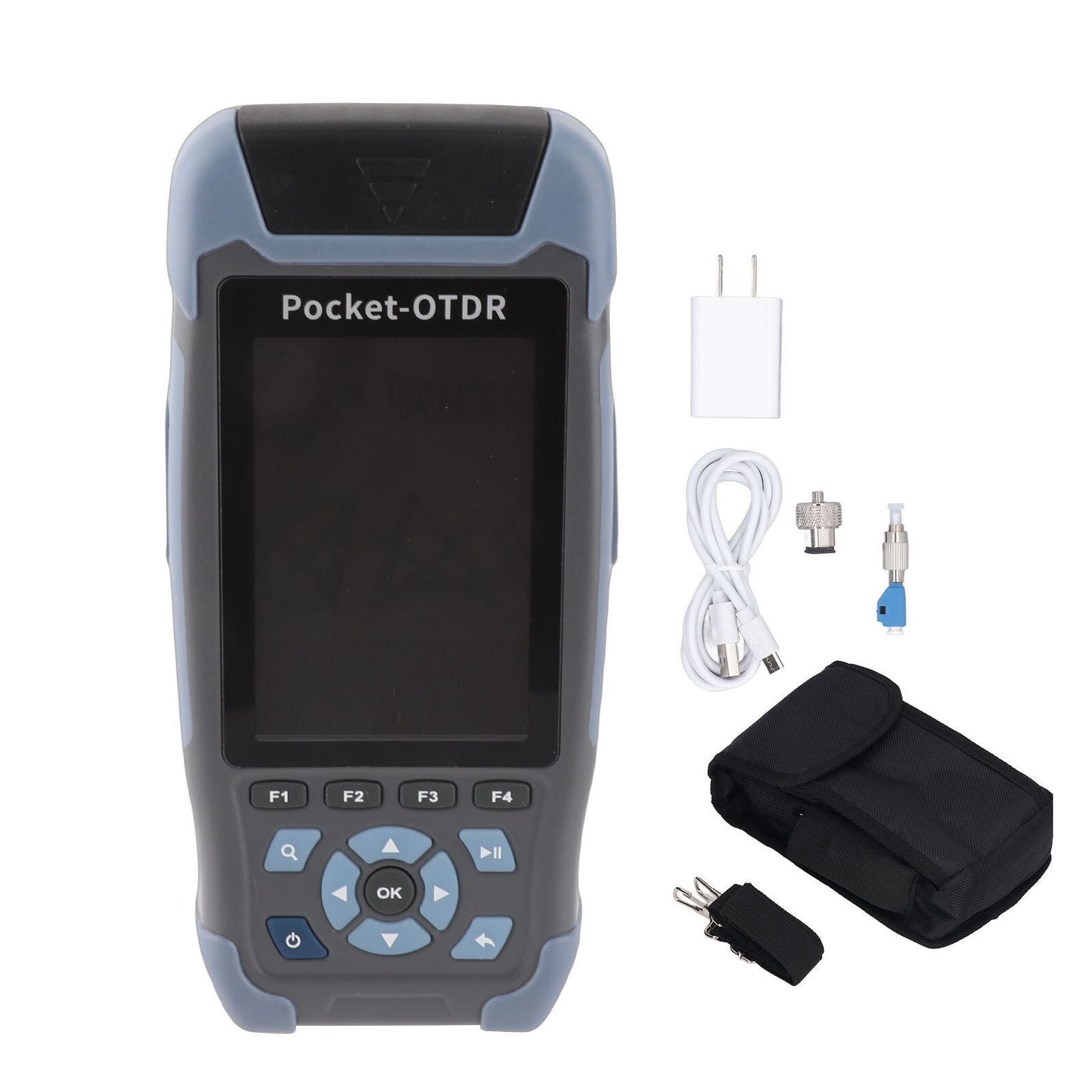 Тестер оптического волокна 1310 1550 нм OTDR Рефлектометр во временной области Многофункциональный тестер 3,5 дюйма с адаптером FC-LC 110‑240 В, вилка стандарта США