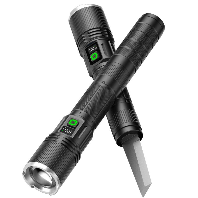 Новый фонарик дальнего действия сильный свет Type-C перезаряжаемый алюминиевый сплав открытый автомобиль самообороны