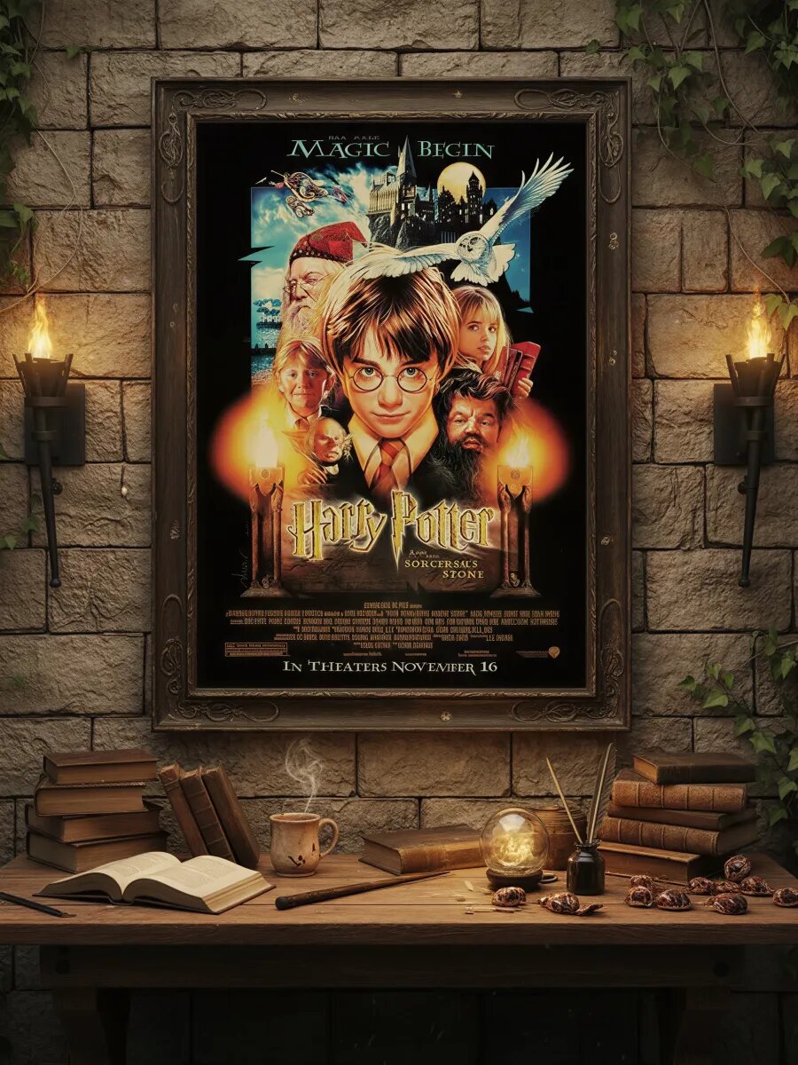 Интерьерный постер из крафт-бумаги Harry Potter Гарри Поттер 36 х 51 см