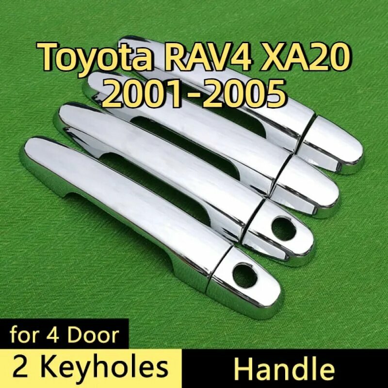 Ручка дверная автомобильная, арт. Для Toyota RAV4 2001-2005 XA20 хромированная накладка на ручку, комплект накладок 2002 2003 2004 RAV 4, автомобильные аксессуары, наклейки, Стайлинг автомобиля, 4 шт.