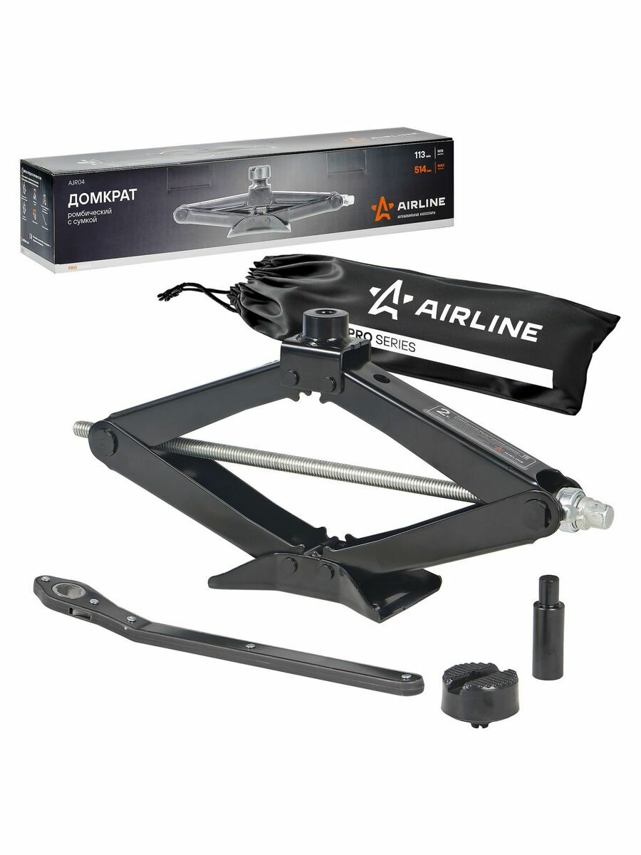 Домкрат ромбический 2т 113-514 мм PRO, сумка, AIRLINE AJR04