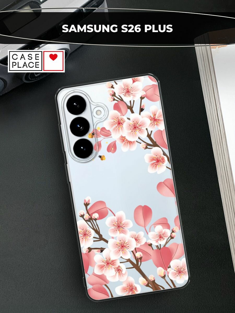 Чехол на Samsung Galaxy S26 Plus / Самсунг Галакси S26 Плюс с принтом Большая сакура, прозрачный