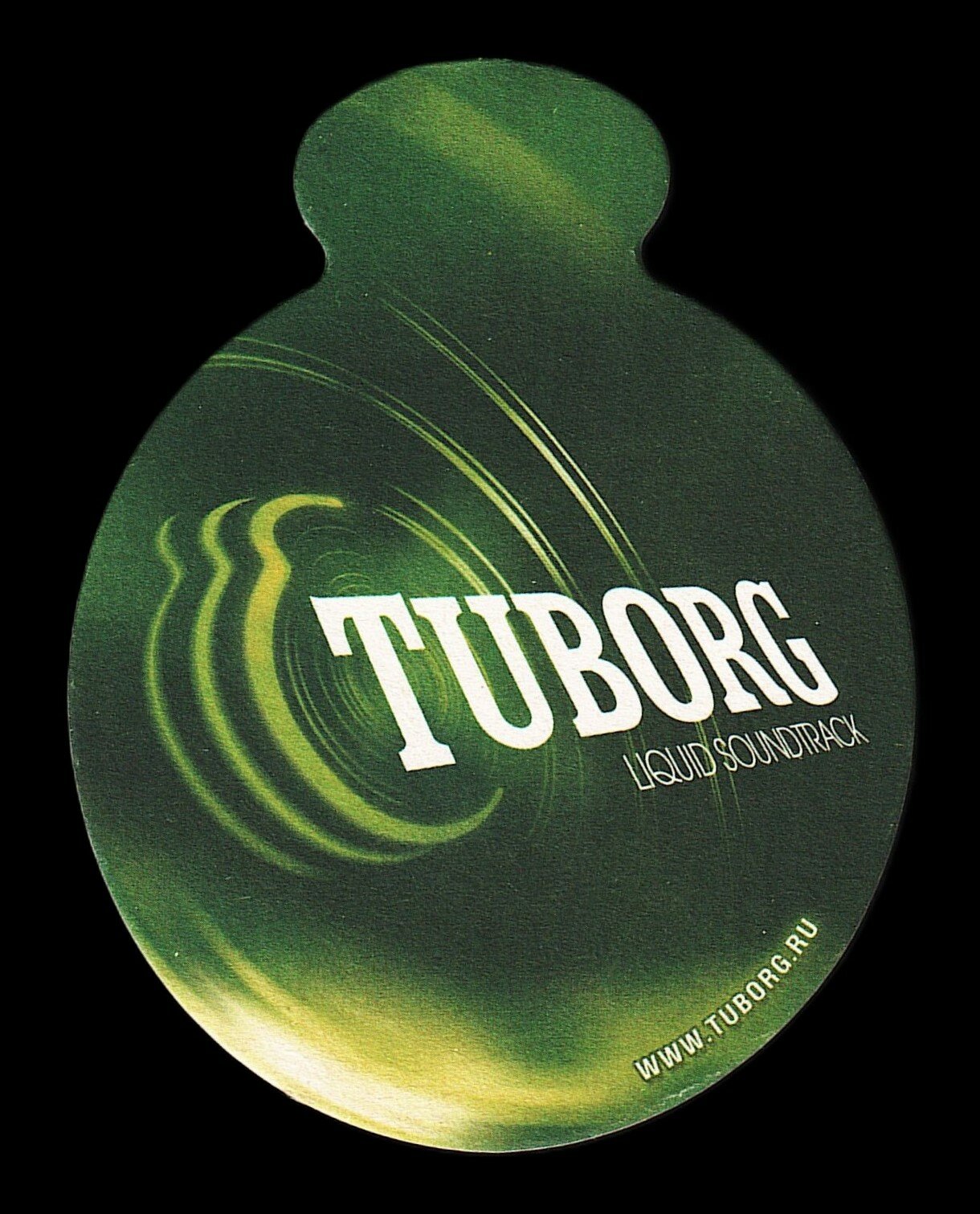 Подставка под бокал Tuborg, из картона, фабричное производство, цвет зеленый, 9х11,5 см