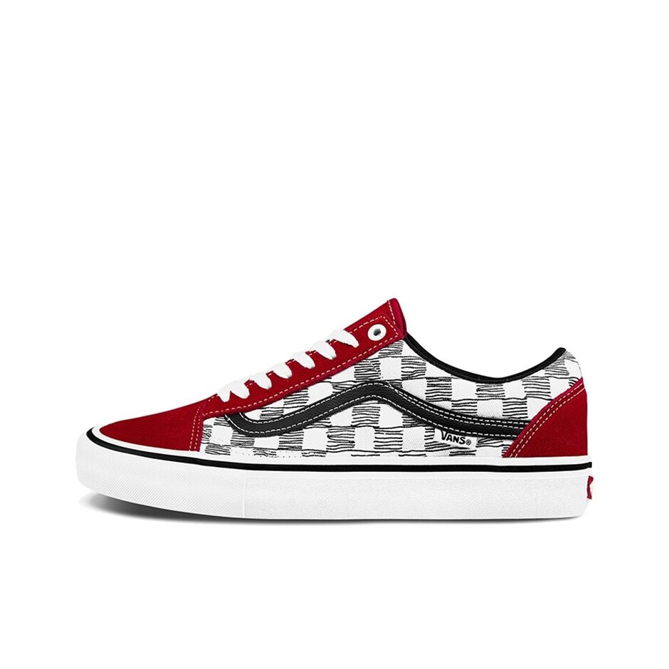 Кроссовки VANS Old Skool, размер EU 35 стопа (22CM), белый-красный — фото 1