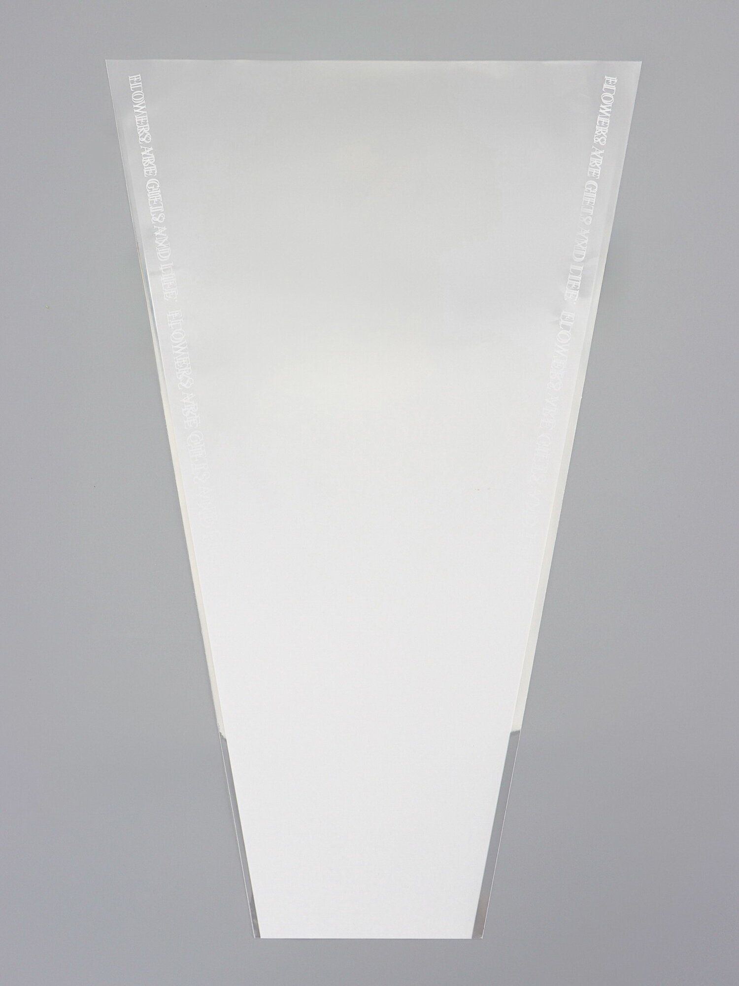 Пакет конус для цветов, "Переход", 30+9.5x45 см, белый, тематика: любовь, 30 шт.