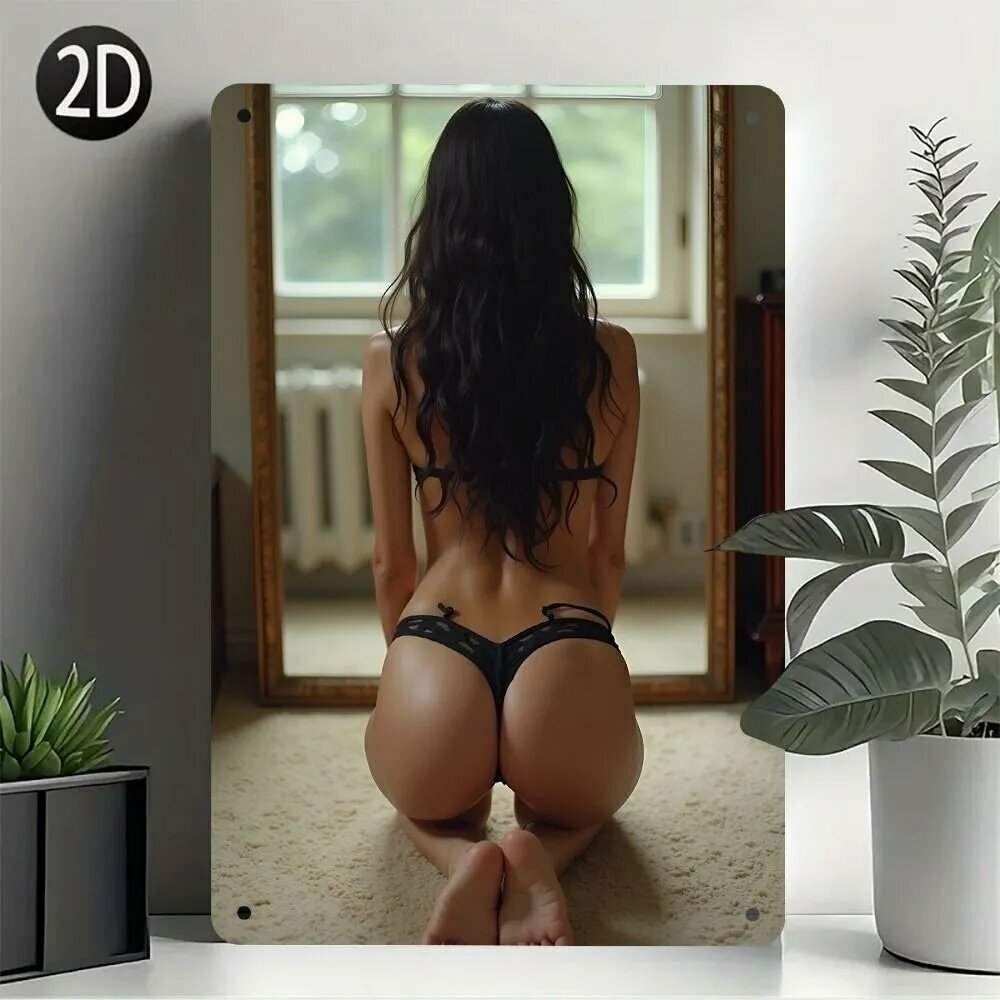 Жестяные тарелки для украшения гаражей и мастерских с изображением сексуальной девушки, металл, 20х30 см