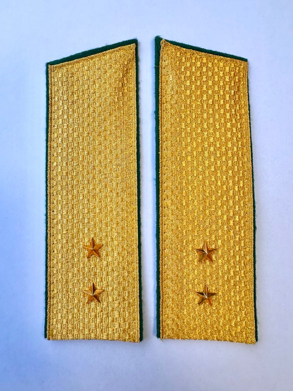 Погоны Пограничной службы в сборе картон Прапорщик золотые Скос 17см