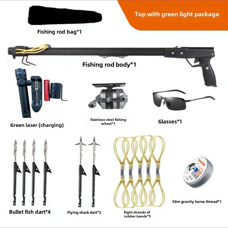 New upgraded second-generation black shark shooting artifact fishing catapult slingshot long-range laser full-automatic fishing wheel set(Deluxe Top Package)