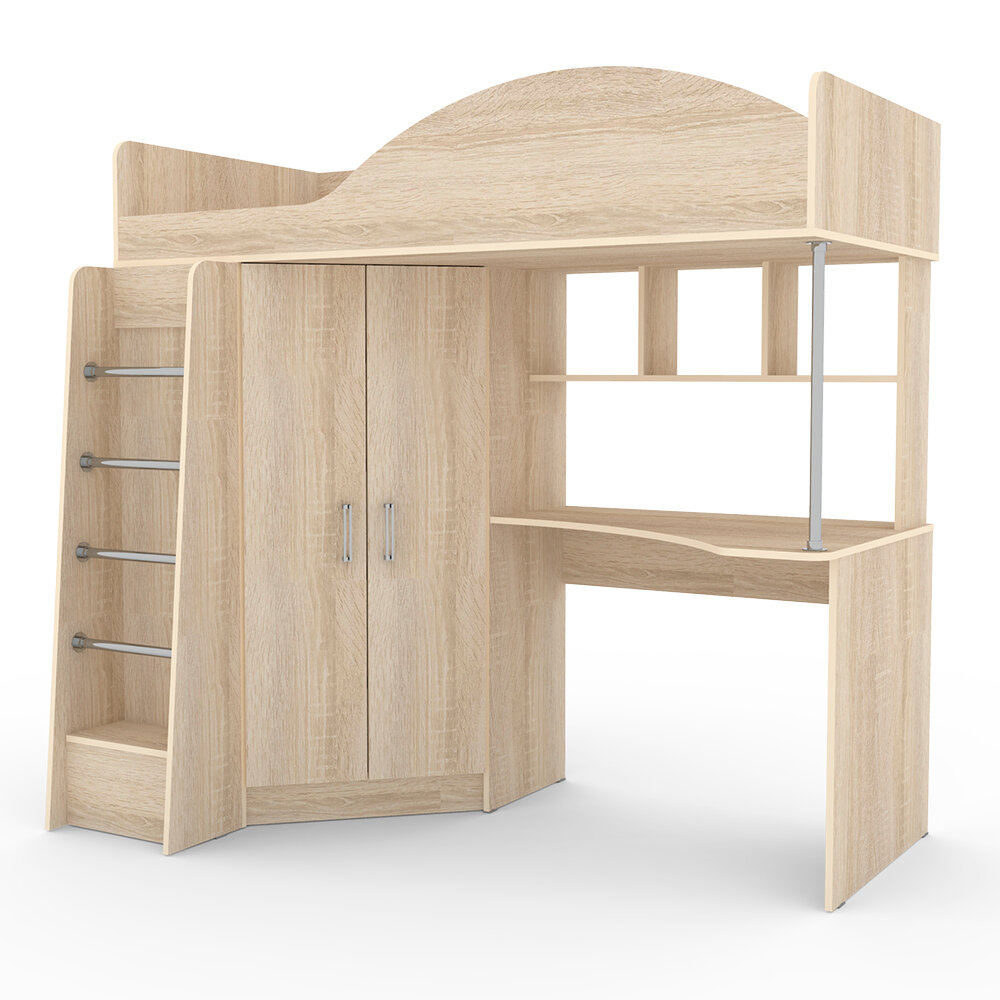 Кровать чердак Каприз 2 Дуб Сонома