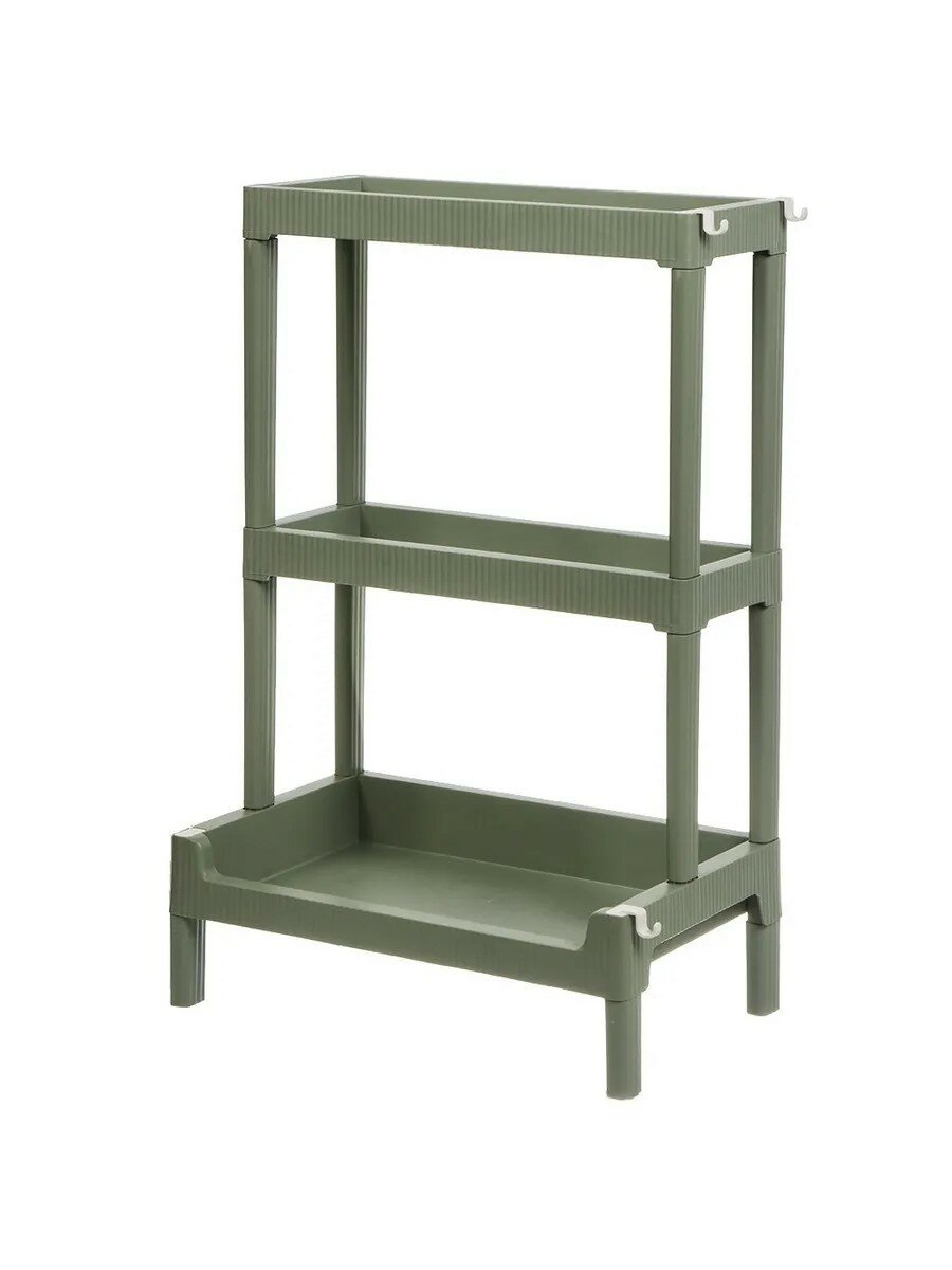Полка универсальная, пластик, 3 секции, 40х21.5х58 см, зеленая, Y4-9122