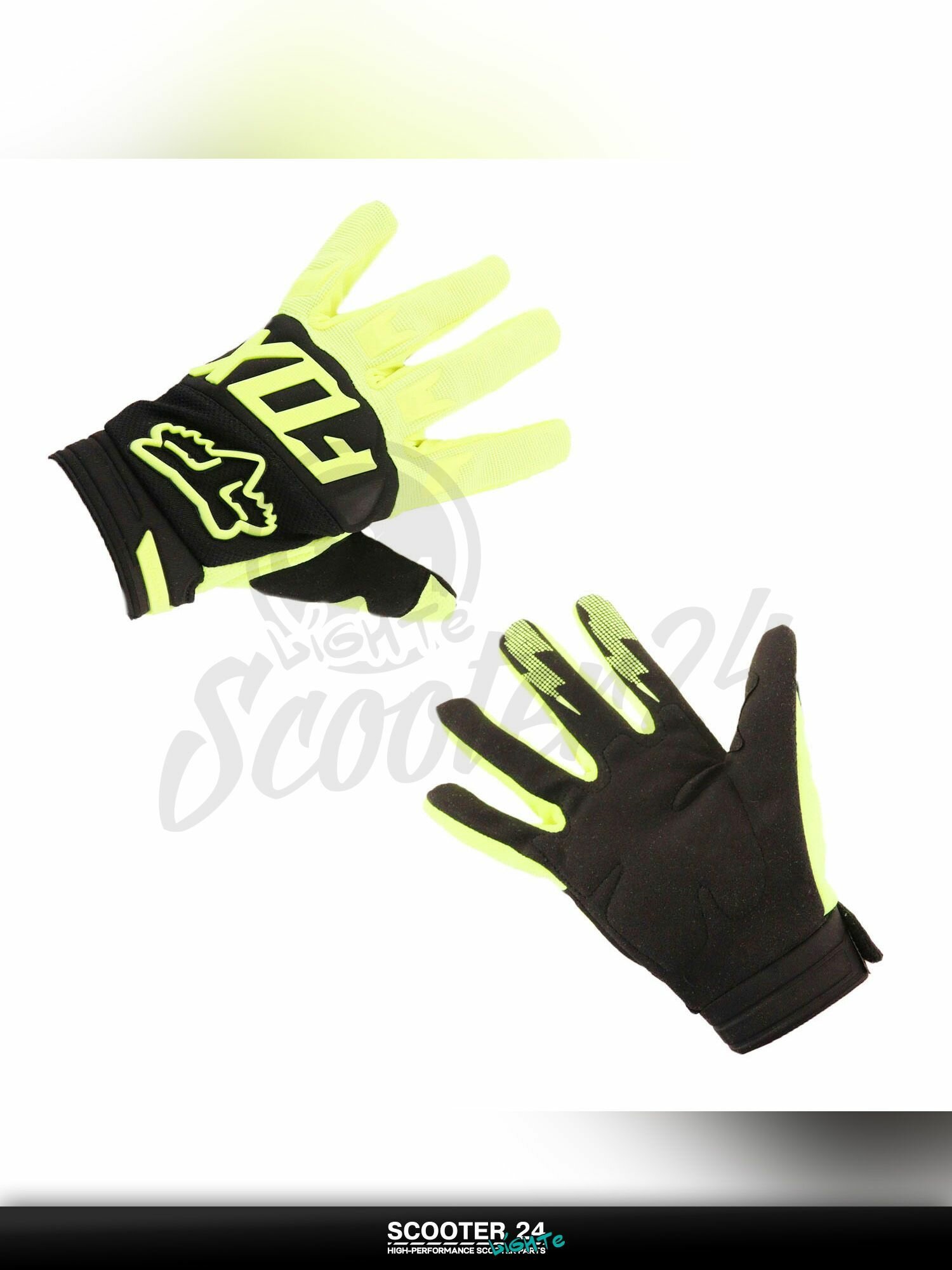 Перчатки мото универсальные, эндуро / питбайк "FOX" (mod:033, size: XL, Зеленый-Черный) "DIRTPAW"