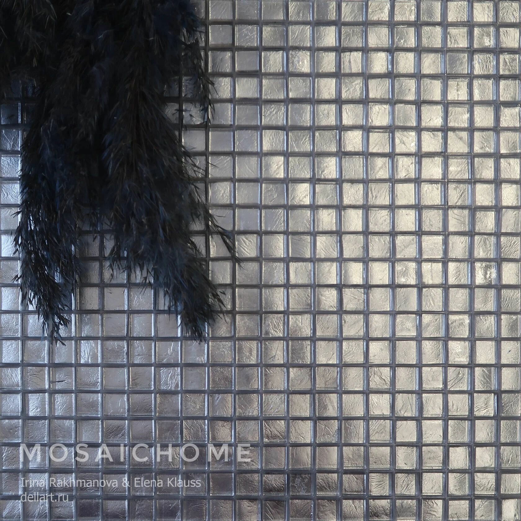 Mj01 Серебристый металлик Стеклянная мозаика фольгированная для ванной комнаты, мозаичных панно, рукоделия - 1 шт