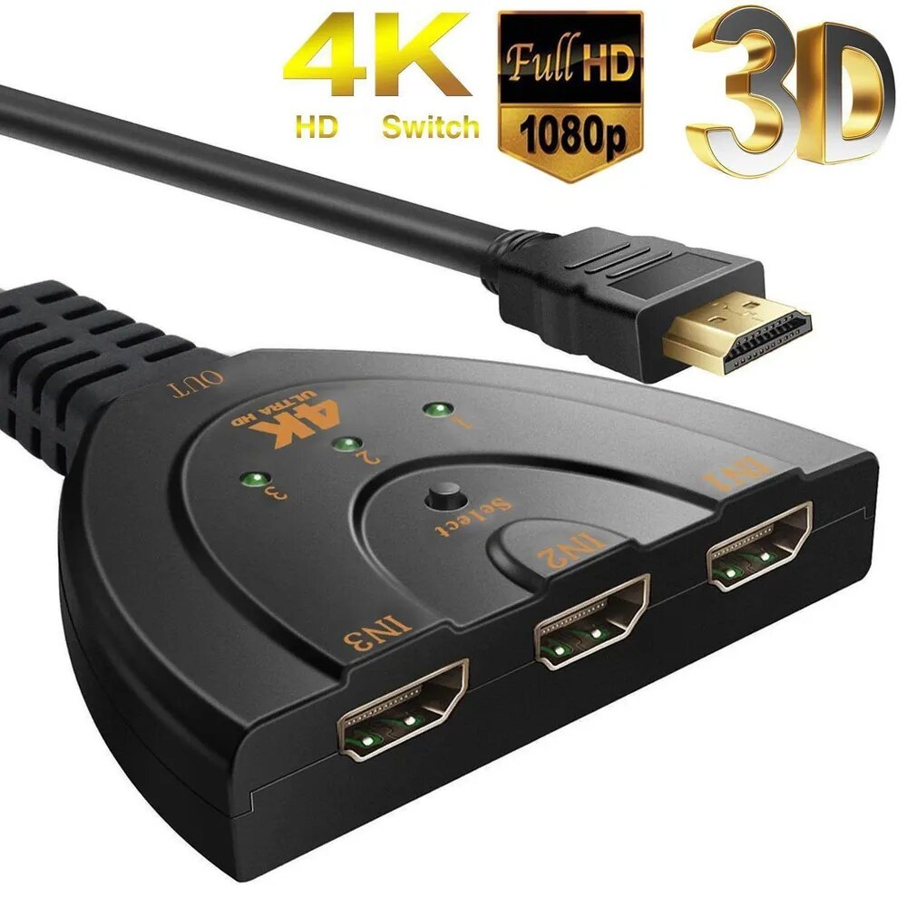 HDMI совместимый KVM распределитель, 2K переключатель 1 три в и один из поддержка 4k
