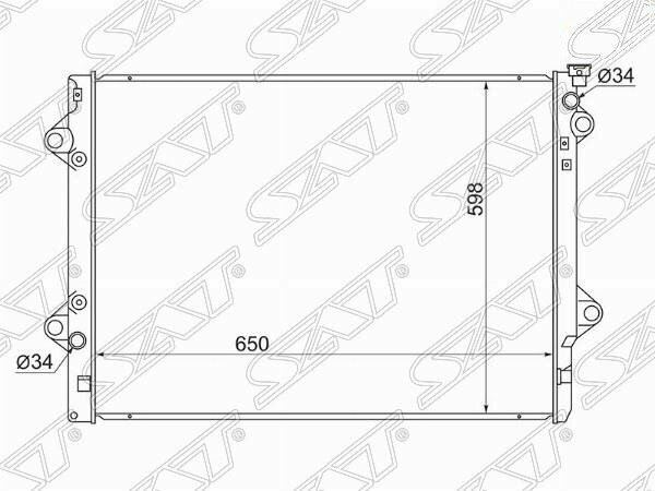 Радиатор SAT TY0009-120 Toyota Land Cruiser Prado J120, J150 02-20 / 4Runner 02-09