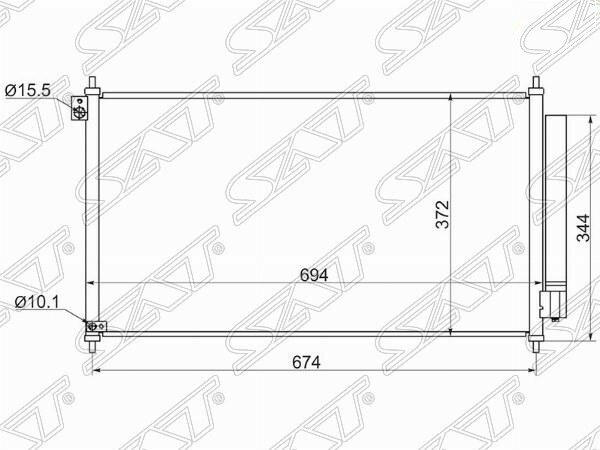Радиатор кондиционера SAT ST-HD11-394-0 Honda Civic 11-17