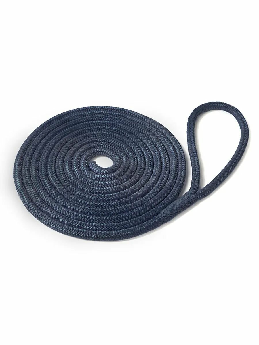 Шнур плетеный швартовый Dock Cord (SailMaster), 14.0 мм/3600 кг, 9 м, с огоном 30 см, темно-синий