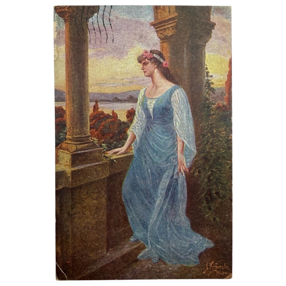 Почтовая открытка "Крэнцле - Девушка" 1900-1910 гг. Австро-Венгрия