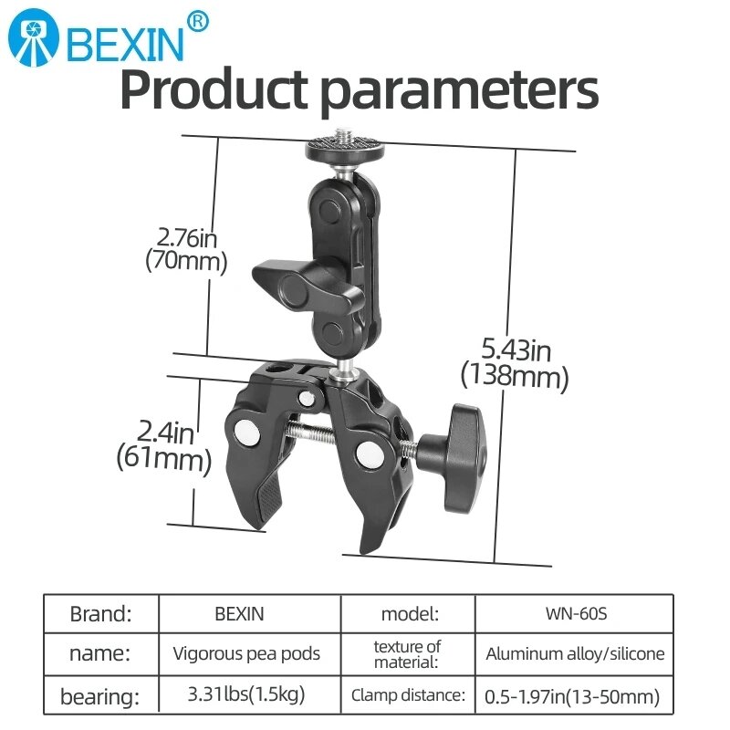 BEXIN WN-60S Металлический зажим для камеры