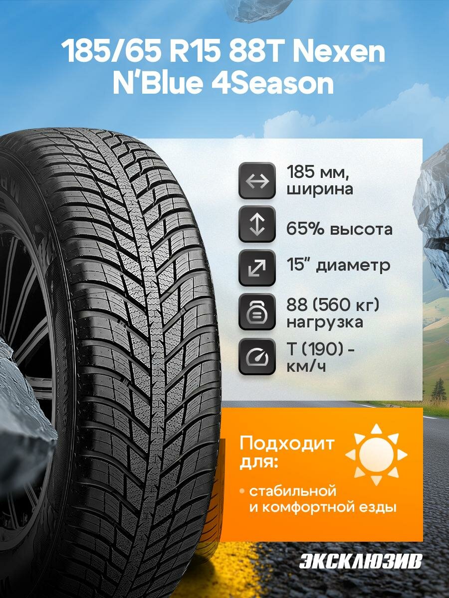 Летняя шина Nexen N'Blue 4Season 185/65 R15 88T