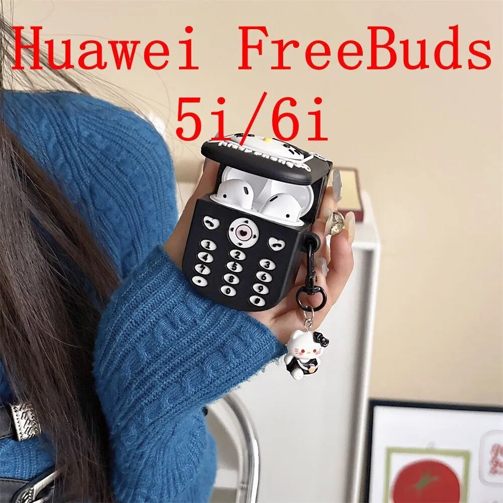 Мобильный телефон Dianhe KT Cat с подвесным чехлом для наушников, модель Huawei Freebuds 5i/6i