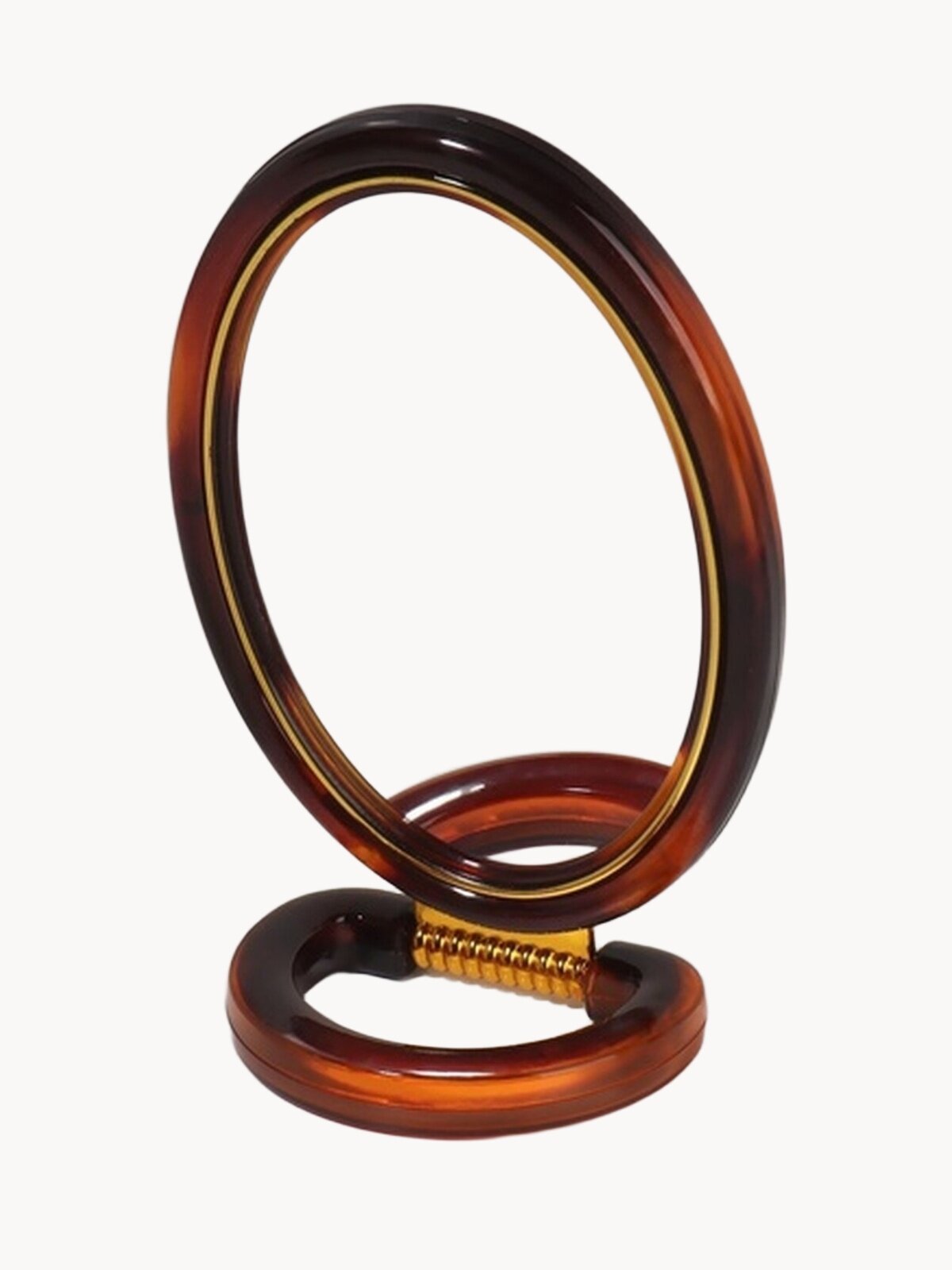 Зеркало настольное QF с увеличением х2, двусторонне, настенное, размер 10.5×20 см (8×12 см) цвет янтарный