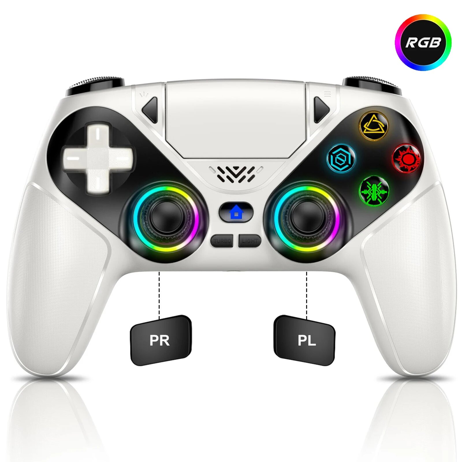 Беспроводной геймпад bonacell для PS5 White с RGB