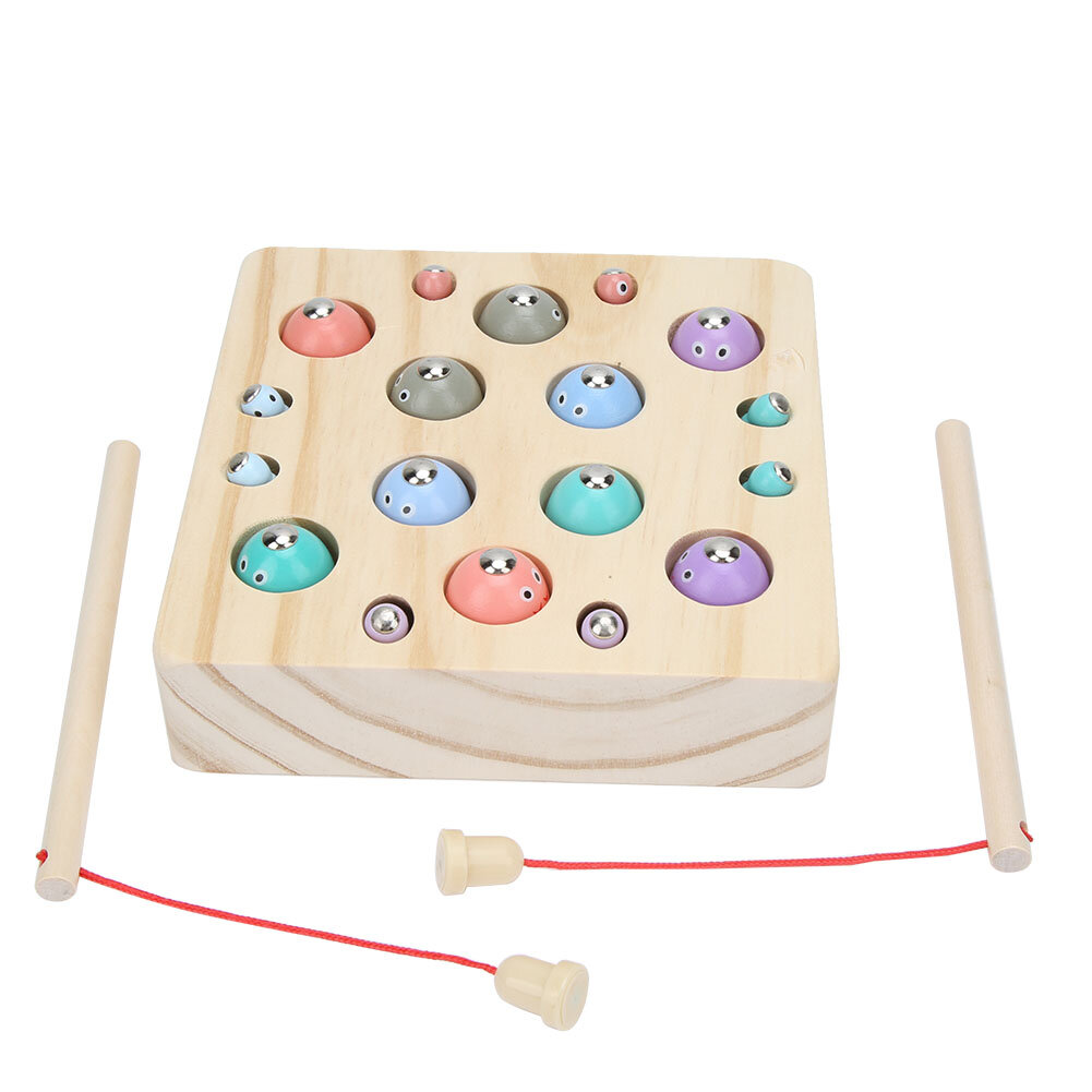 Набор магнитных деревянных удочек для рыбалки, развивающая игрушка для детей.