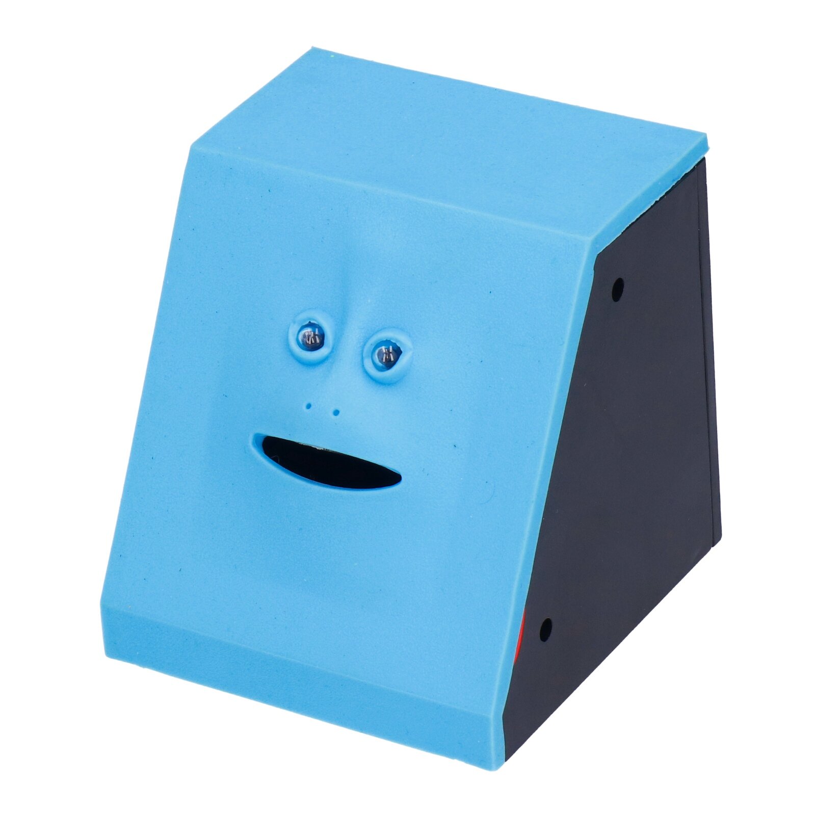 Детская электронная копилка для денег с автоматическим поеданием монет, синяя.