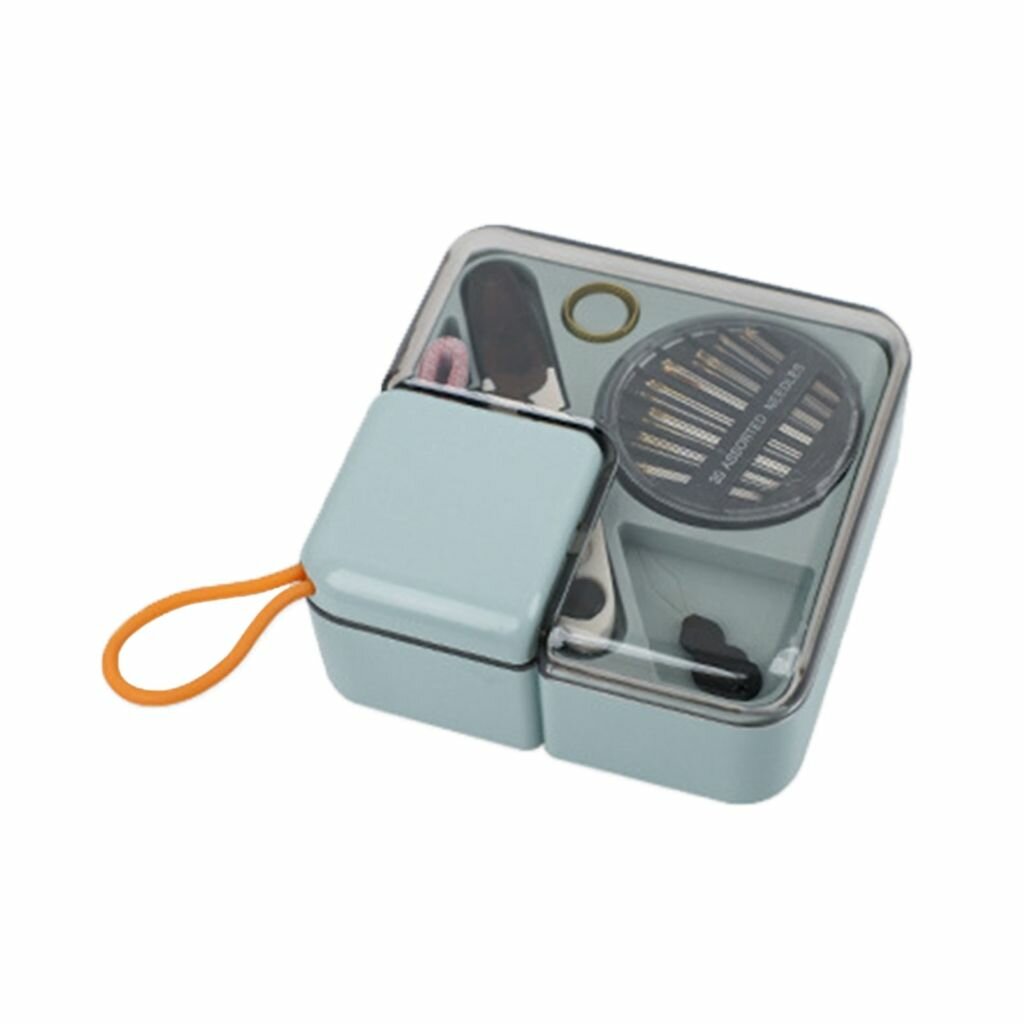 Набор для шитья, Набор инструментов с двойным магнитным игольницей - горошковый зеленый, 1 коробка