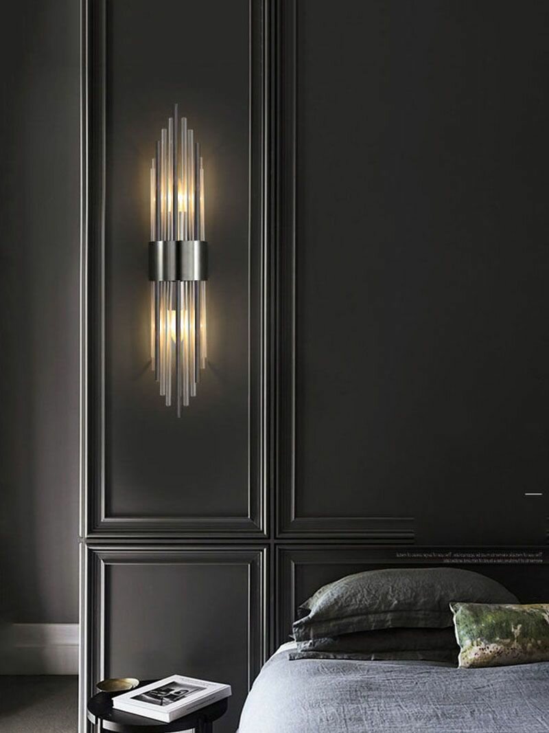 Современный роскошный золотой светодиодный настенный светильник бра для внутреннего оформления Гостиной Спальни лестницы