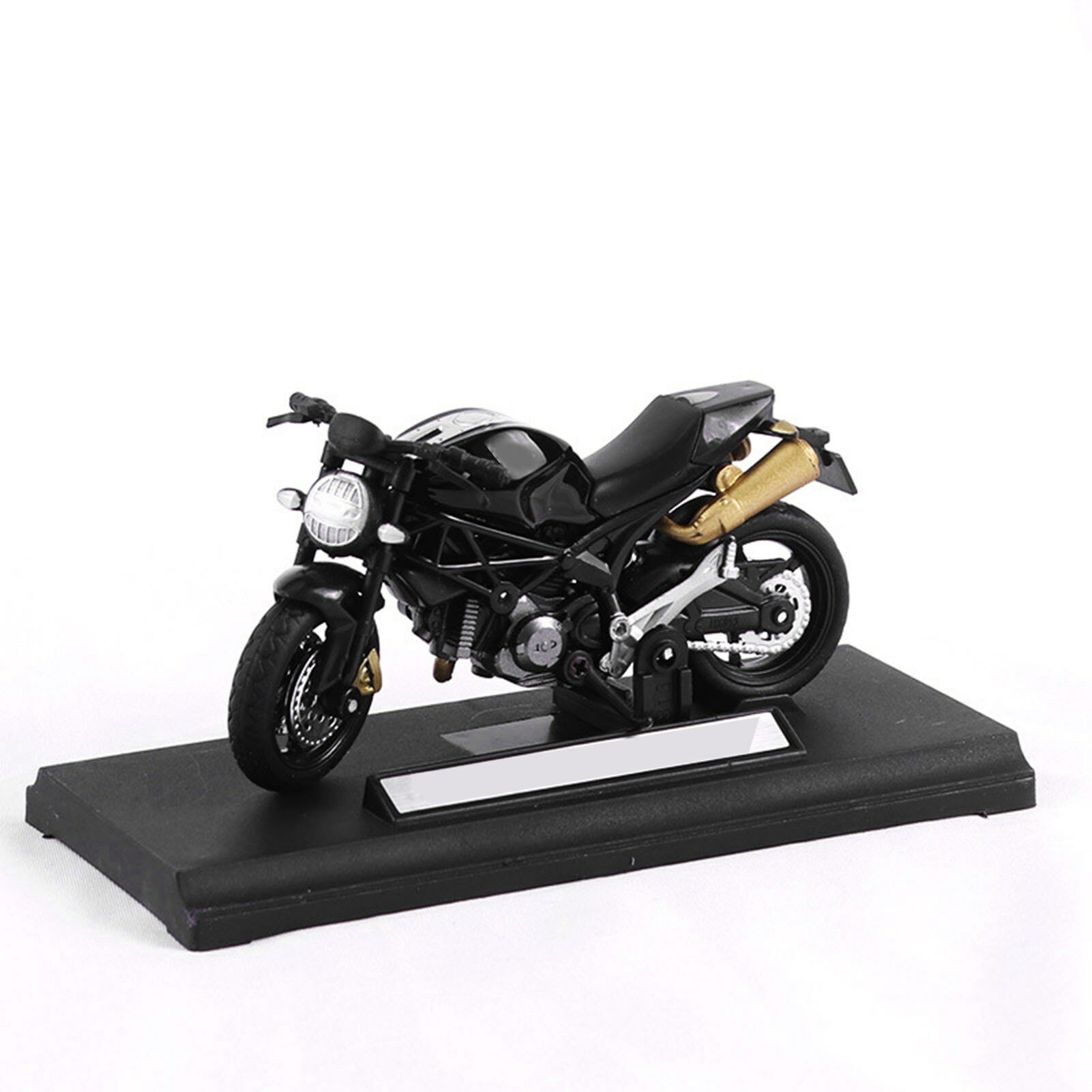 Инерционный игрушечный мотоцикл из сплава, портативная обучающая модель мотоцикла для детей, черный.