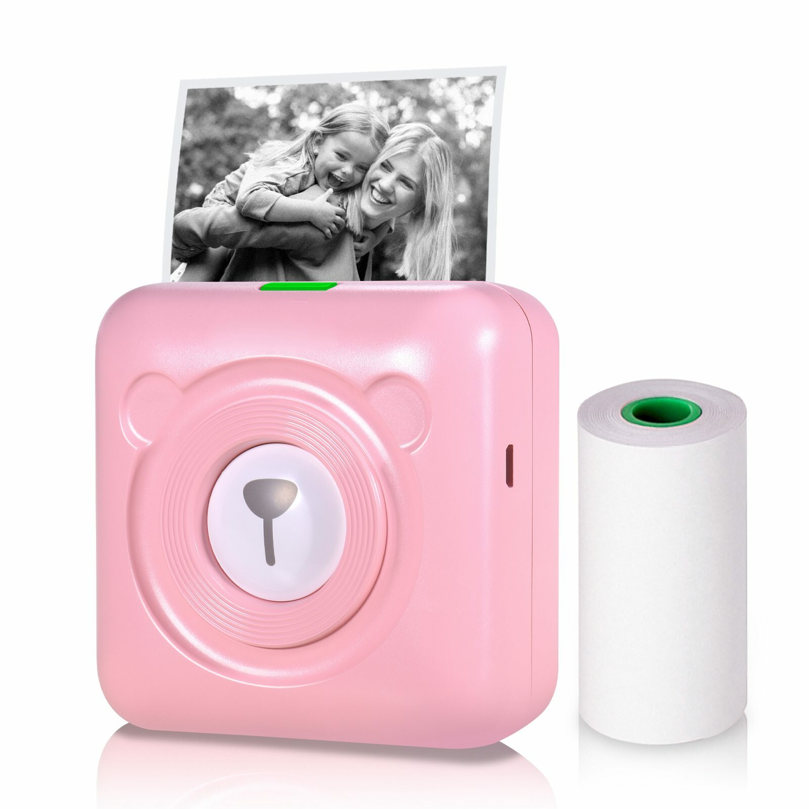 A6 Mini Pocket Printer HD 304DPI Wireless BT Thermal Picture Photo Label Memo Notes Journal Receipt Paper Instant Sticker AR Function Inkless Printing Compatible with Android iOS Smartphone Windows