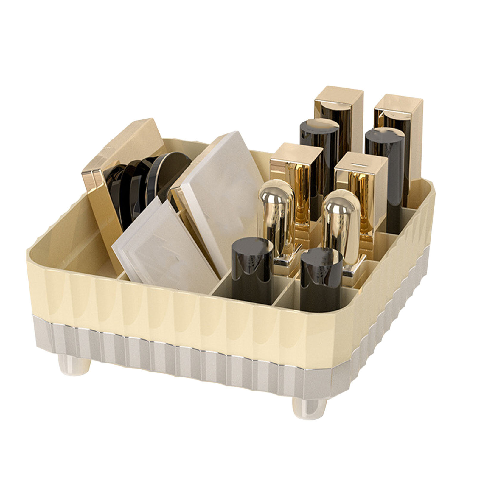 Организатор для макияжа с несколькими отсеками против пластикового туалетного макияжа для косметических помад для косметики ювелирные ювелирные изделия из белое серебро