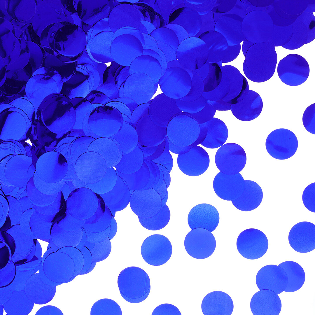Конфетти Волна веселья Фольга круг Королевский синий металлик 2 см 50 г
