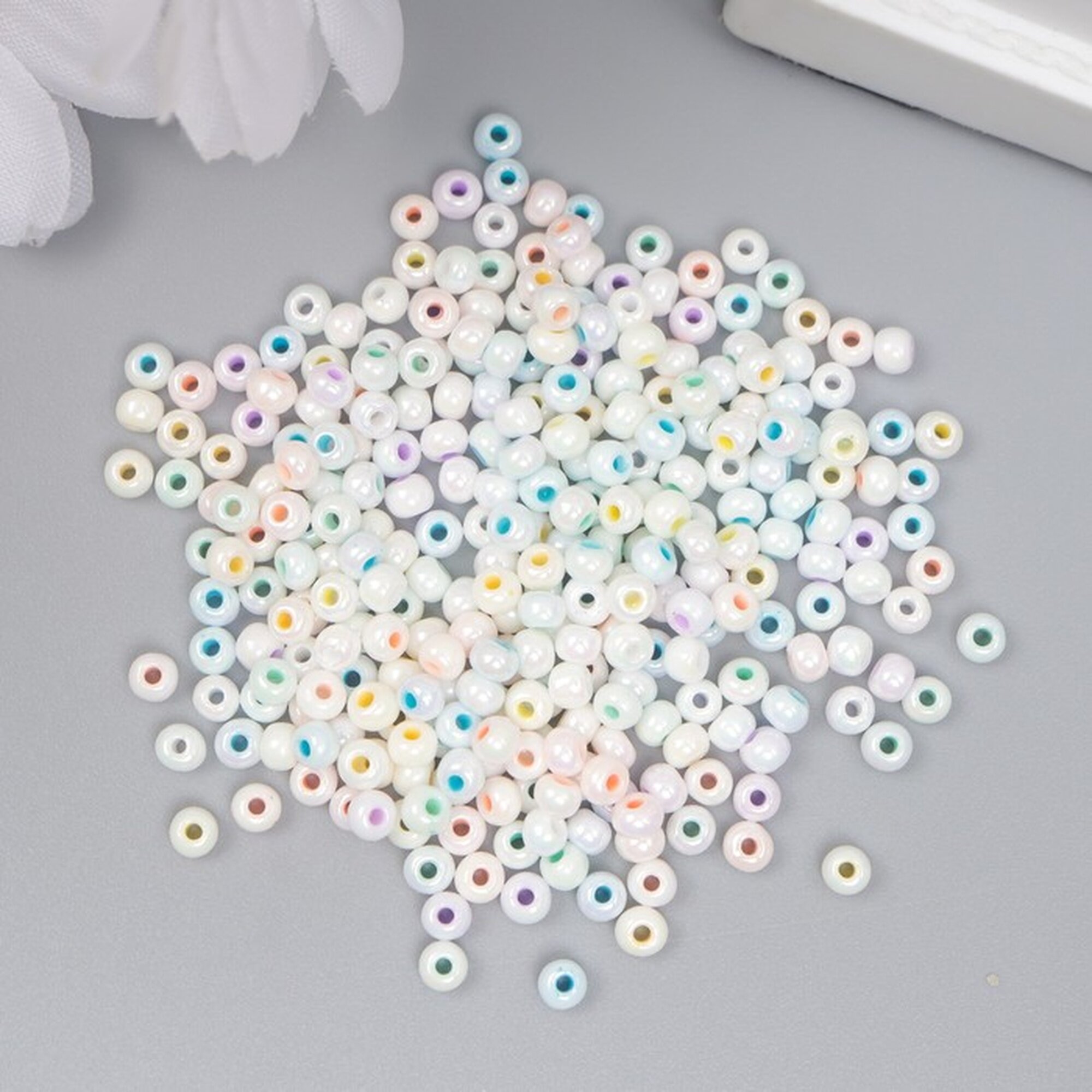 Бисер Арт Узор "Цветная серединка Макарун", разноцветный, 8/0, 10 г