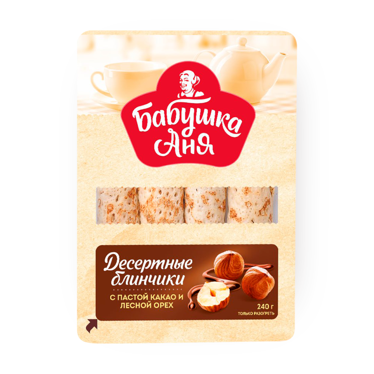 Блины «Бабушка Аня», с какао-лесным орехом, замороженные, 240 г