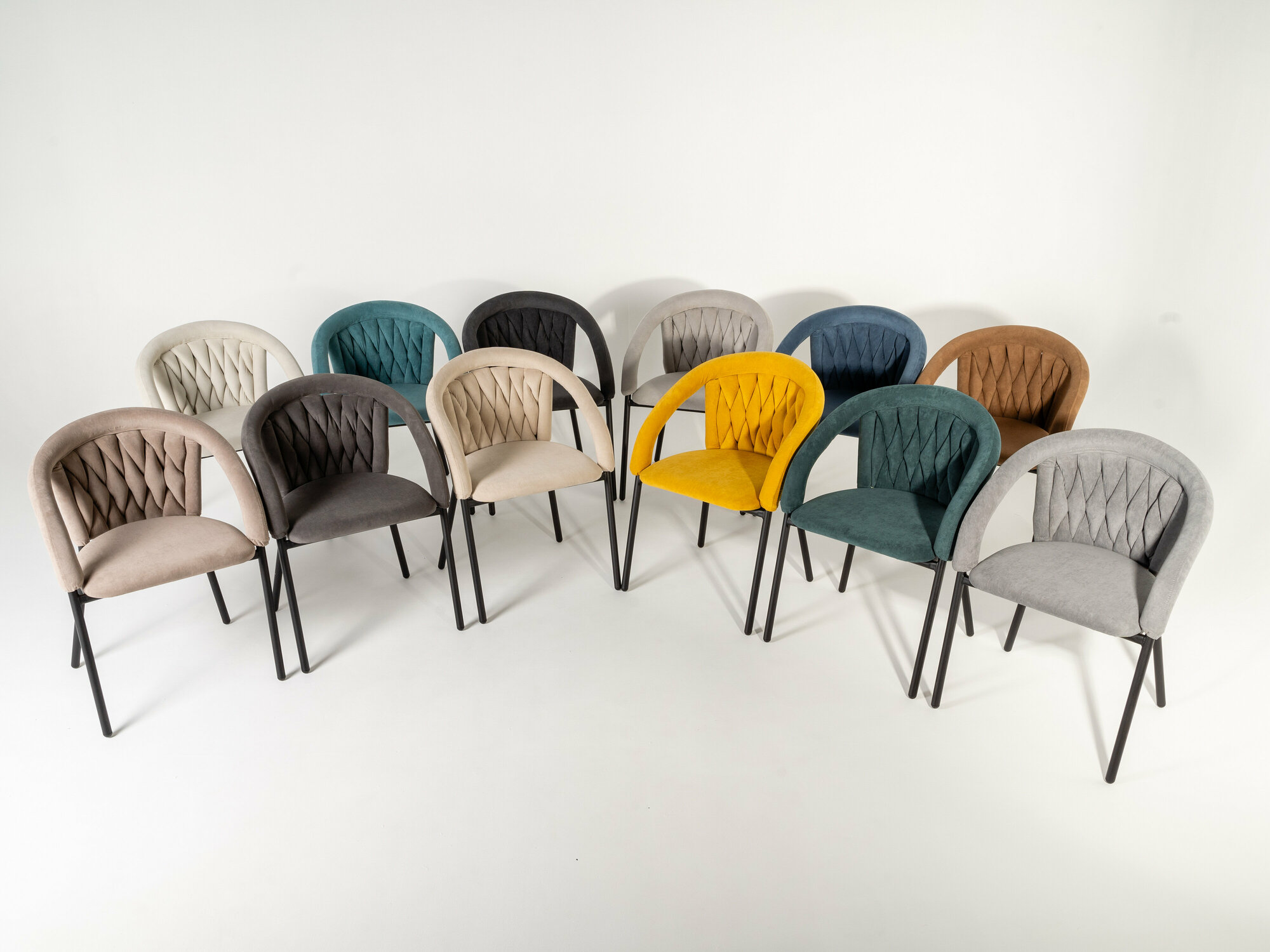 Стул для кухни Пегас с уникальной спинкой на металлокаркасе, жёлтого цвета