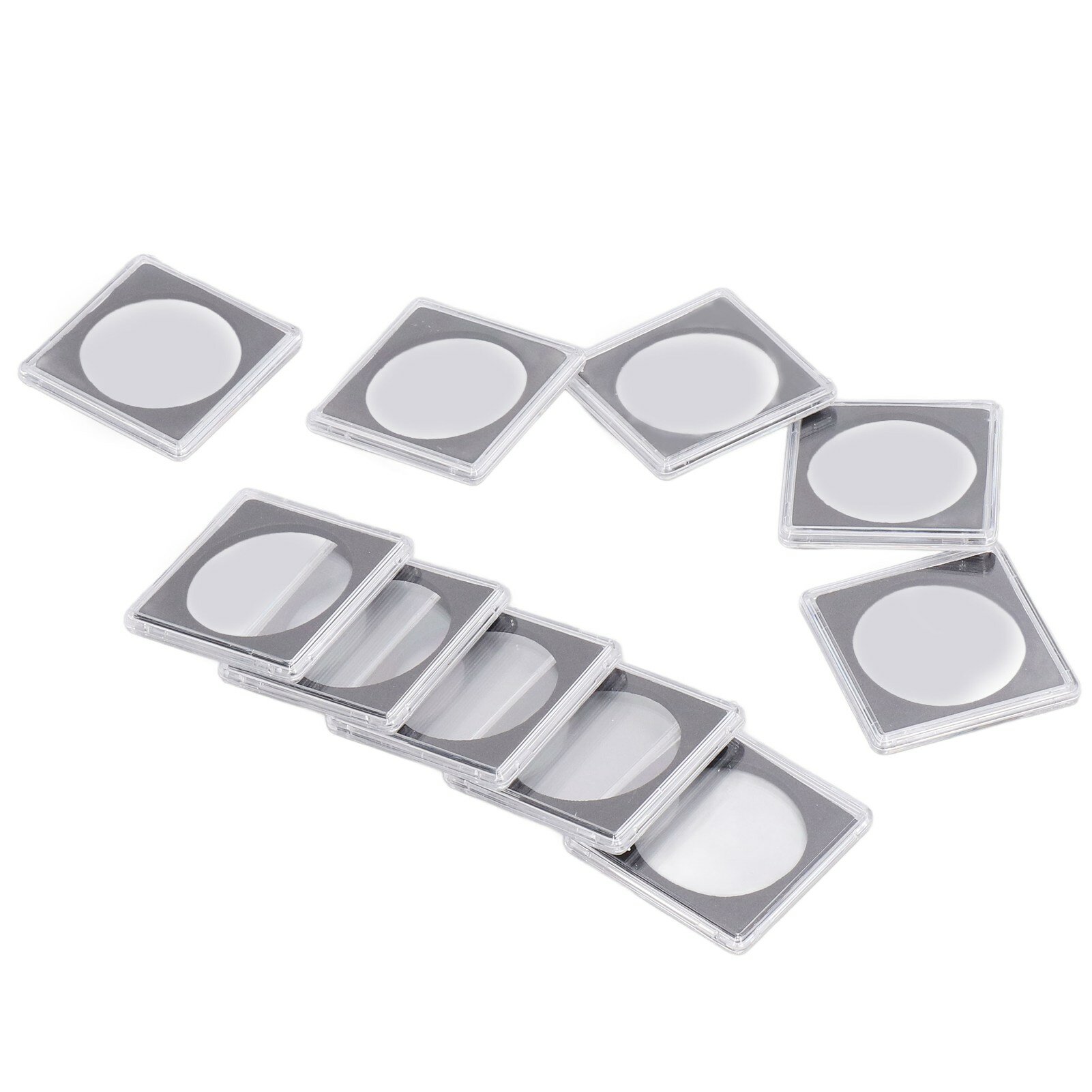 10 шт, держатель для монет, высокая прозрачность, износостойкий экологический акриловый квадратный футляр для монет для коллекции монет