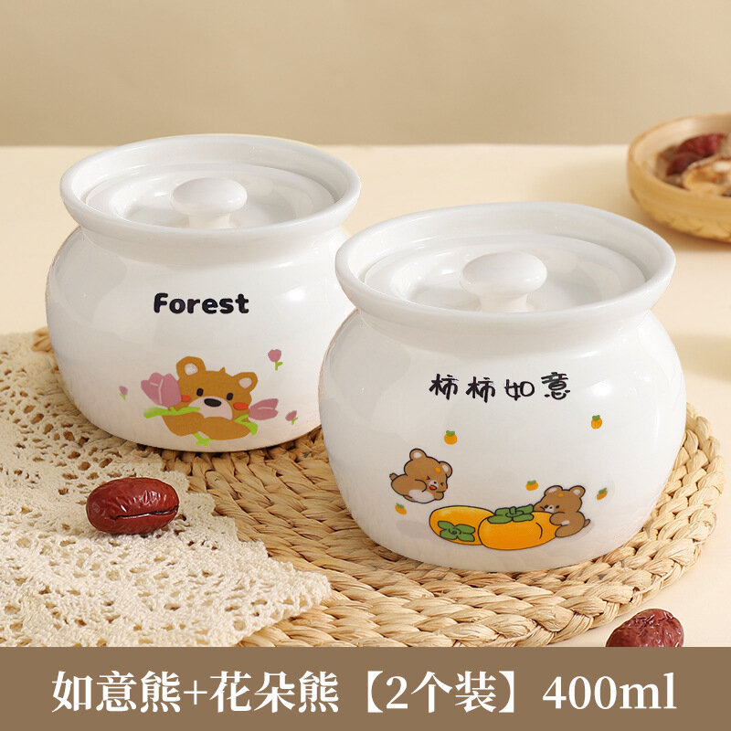 ⭐Оптовая керамическая кастрюля с тонкой ручкой для приготовления яиц на пару, универсальная домашняя кастрюля для птичьих гнезд, пищевая глиняная кастрюля для супа, маленькая кастрюля для тушения, тарелка для тушения⭐