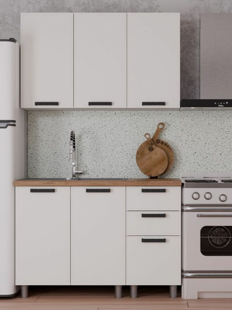 ARNIKA Кухонный гарнитур Магнолия, 2м, фасады МДФ, цвет Молочный