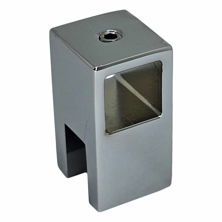 Держатель труба - стекло 90 для душевой кабины, квадрат 16х16, хром JP20120