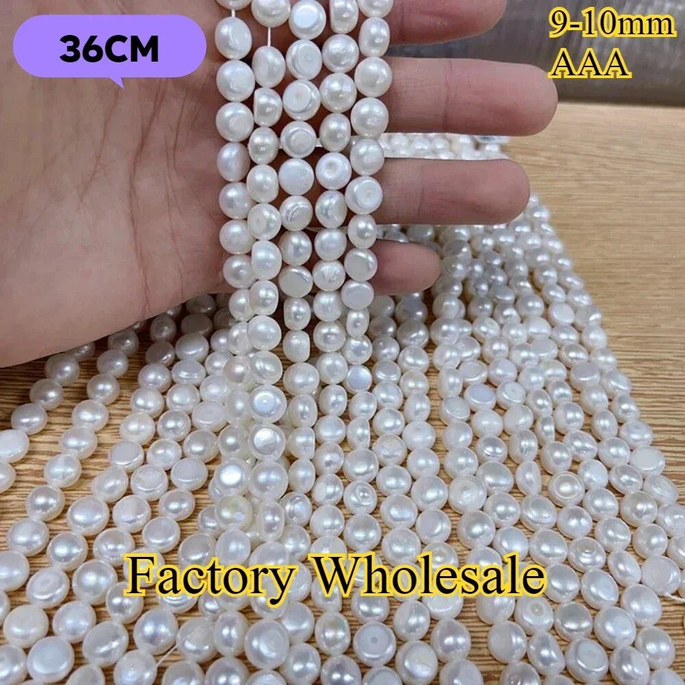 9-10 мм AAA безупречная плоская пуговица, с фабрики, натуральный пресноводный жемчуг, ювелирные изделия, сделай сам, ожерелье, браслет, подарок